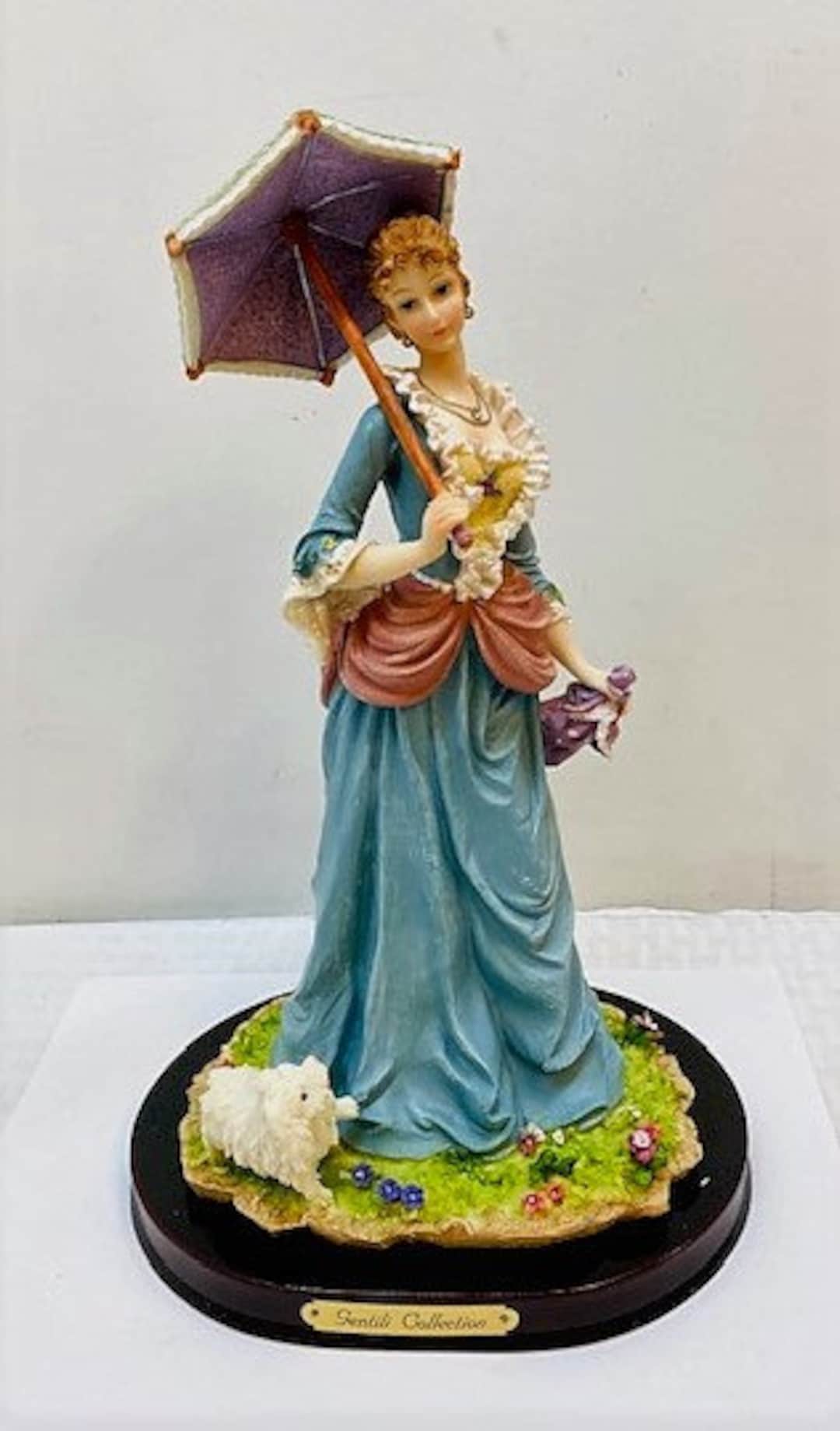 12"h Exquisite Gentili Collection of Hand-made Resin Figurine, Lady ...