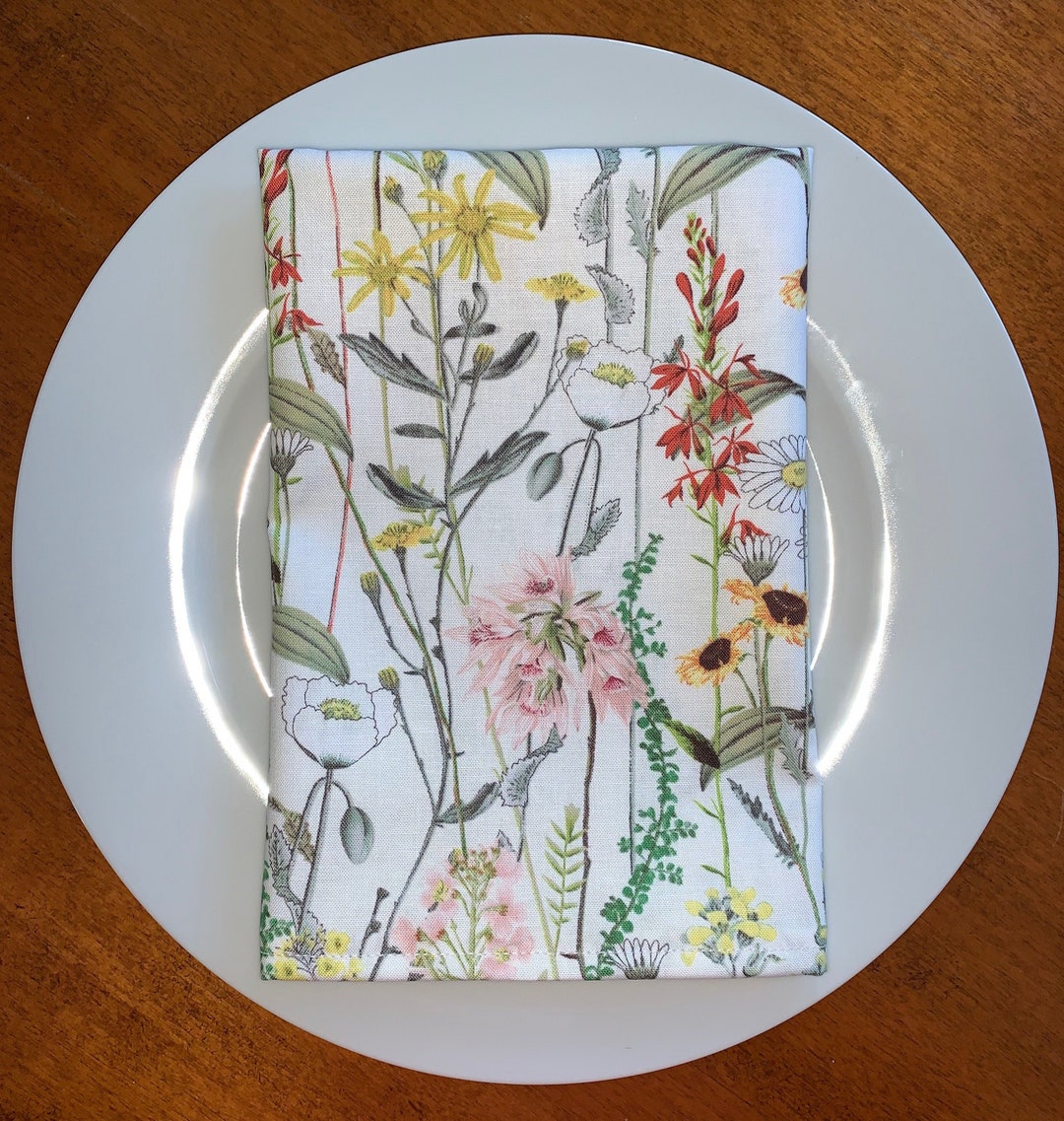 Spring Flower Themed Dinner Napkins - Set of 4 - Etsy