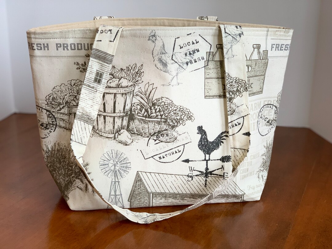 Farm Fresh Tote, Chubby Tote Bag, Handmade Shoulder Bag, Handbag for ...