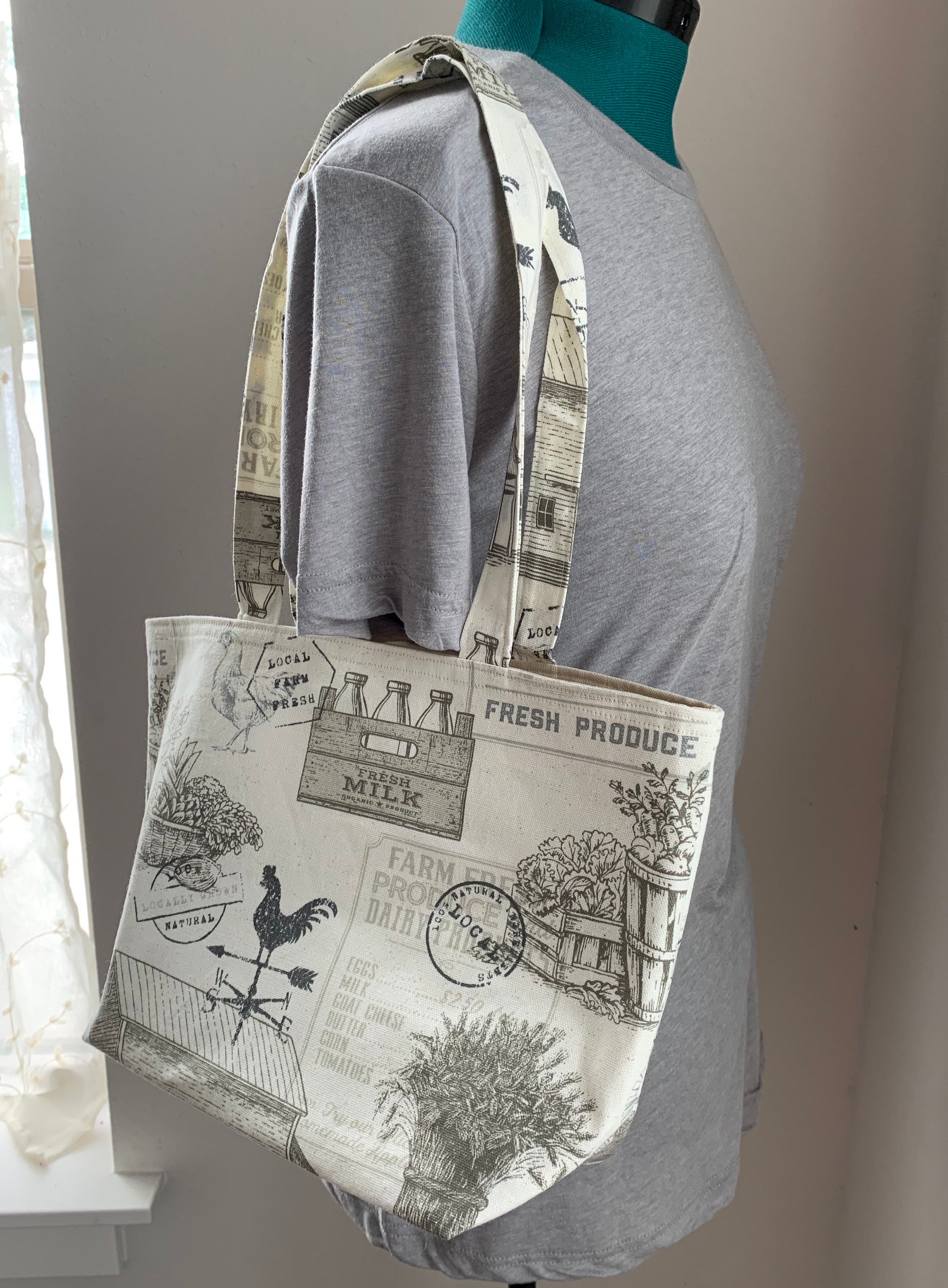 Farm Fresh Tote, Chubby Tote Bag, Handmade Shoulder Bag, Handbag for ...