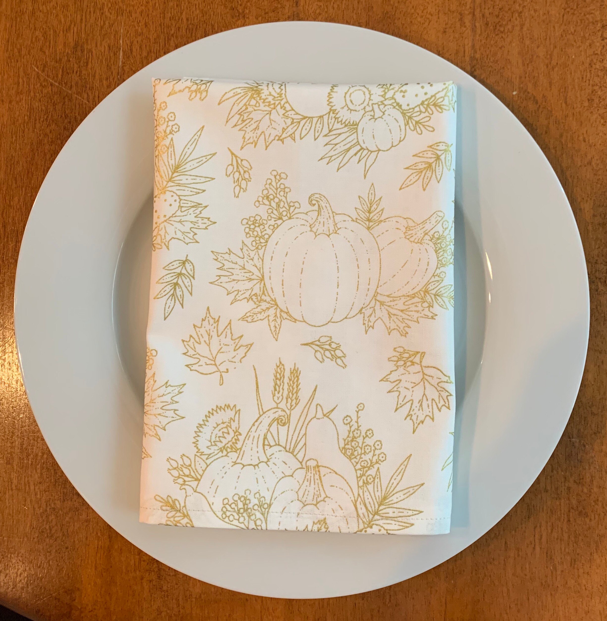 Gold Fall Pumpkin Themed Dinner Napkins Set of 4 - Etsy