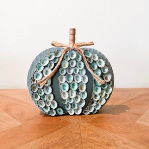 Limpet Shell Pumpkin Decor, Autumn Blue Seashell Pumpkin, Coastal ...