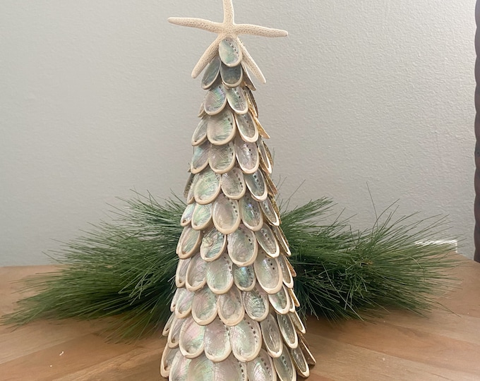 12 Abalone Shell Tree With Starfish Topper, Abalone Tree, Shell Tree ...