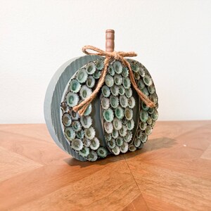 Limpet Shell Pumpkin Decor, Autumn Blue Seashell Pumpkin, Coastal ...