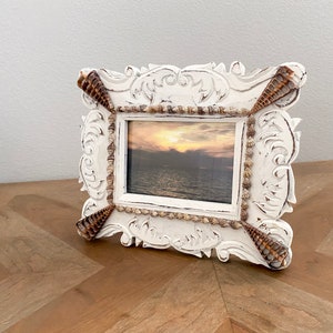 3x5 Shell Picture Frame, Shell Frame, White Picture Frame, Frame With ...