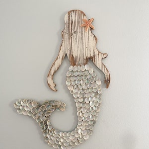 Mermaid Decor, Abalone Shell Mermaid, Mermaid Wall Art, Shell Wall Art ...