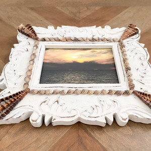3x5 Shell Picture Frame, Shell Frame, White Picture Frame, Frame With ...