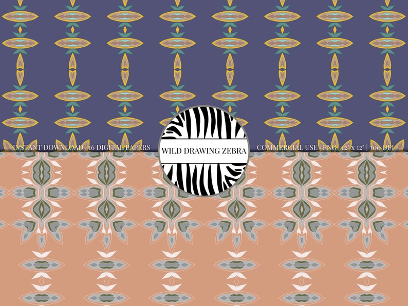 Decorative Printable Digital Paper Pack - With Abstract Floral ...