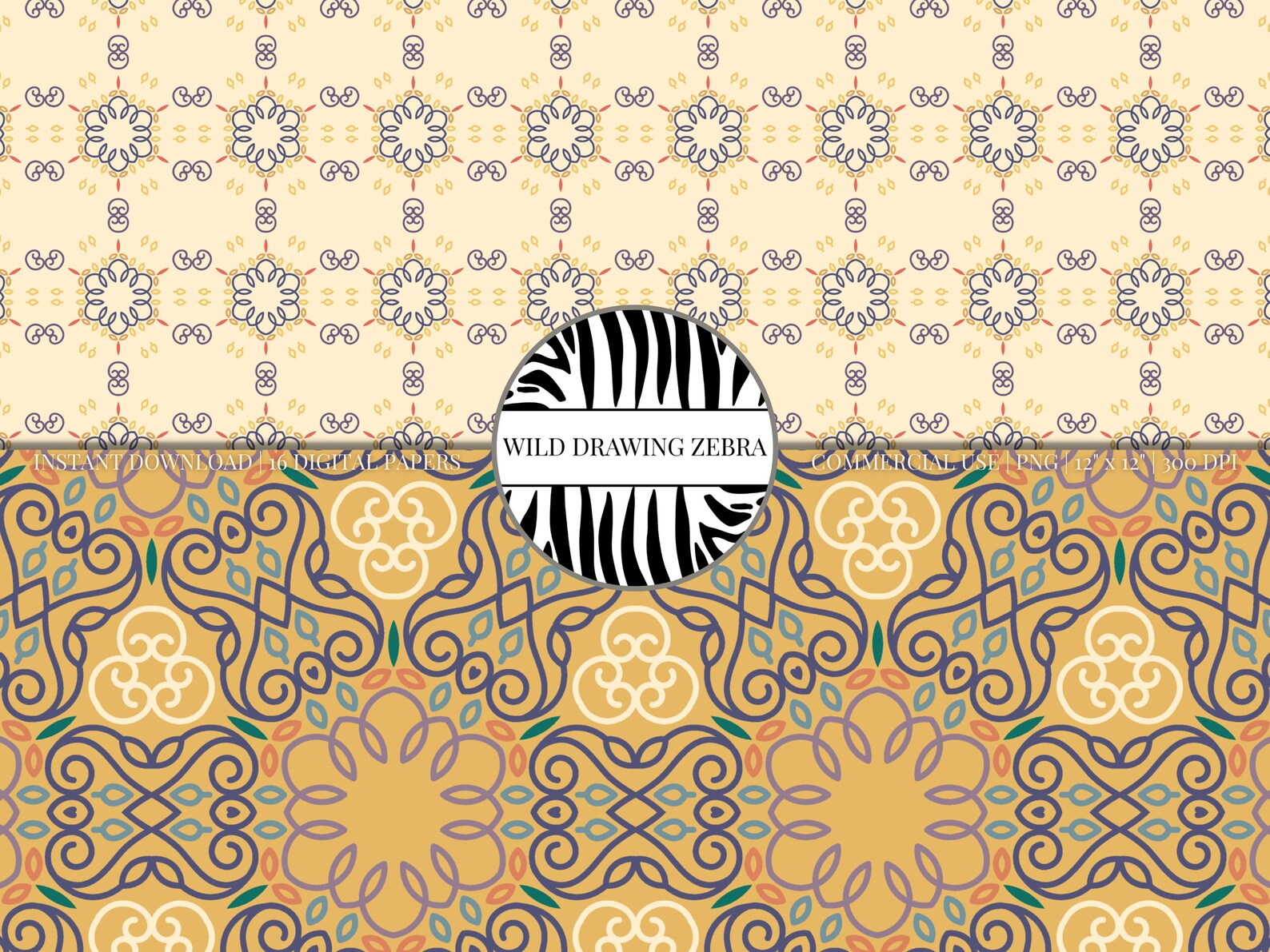 Oriental Digital Paper Pack - With Modern Vintage Scrapbook Paper ...