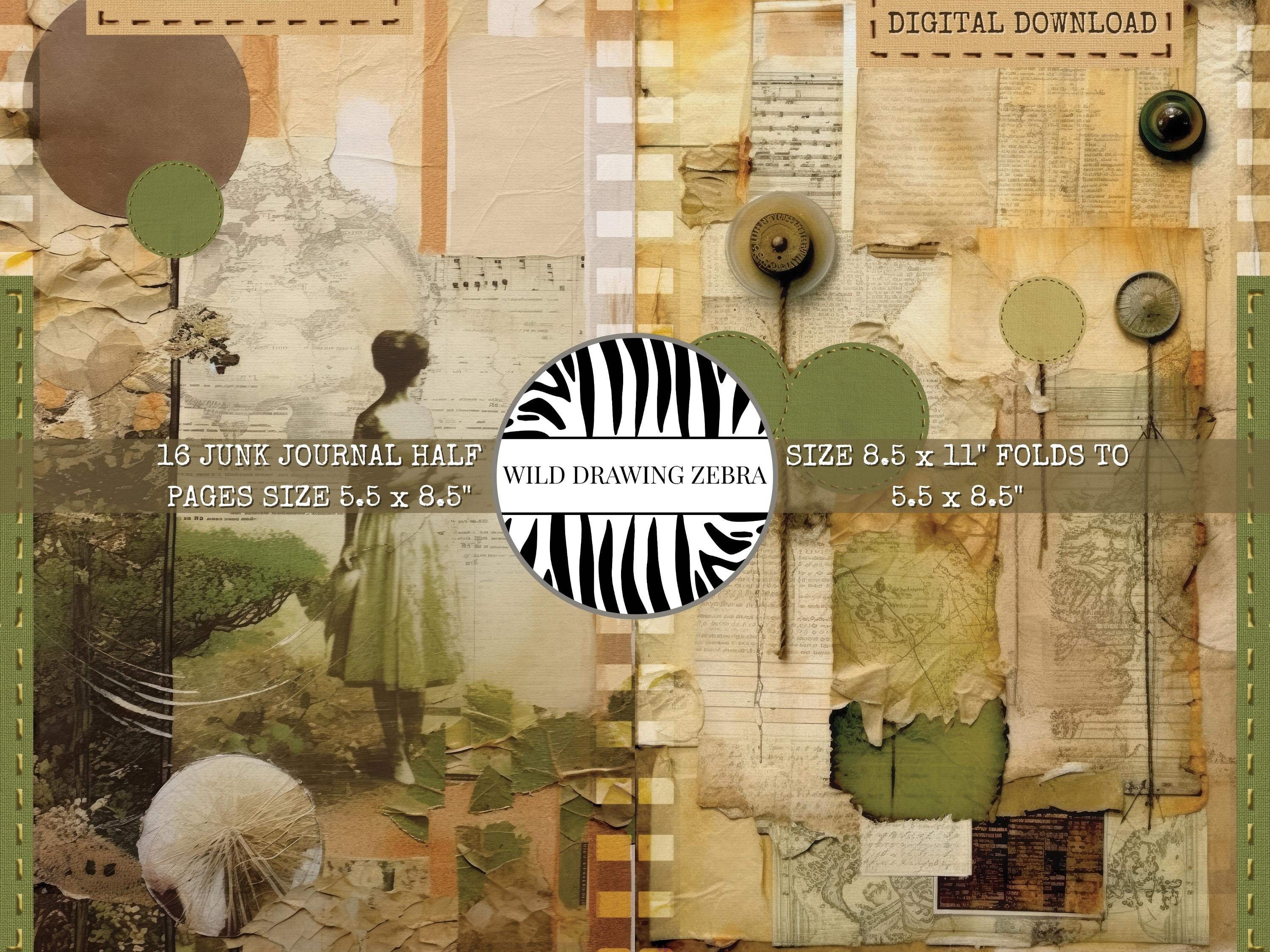 Printable Half Papers for Junk Journals, Vintage-inspired Collage ...