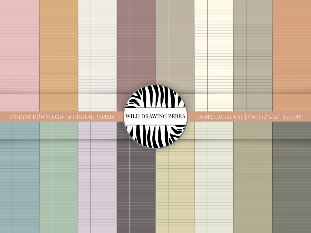 Notebook Paper in Digital Format, College Ruled Decorative Printable ...