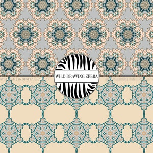 Geometric Arabesque Printable Paper Pack - With Ornamental ...