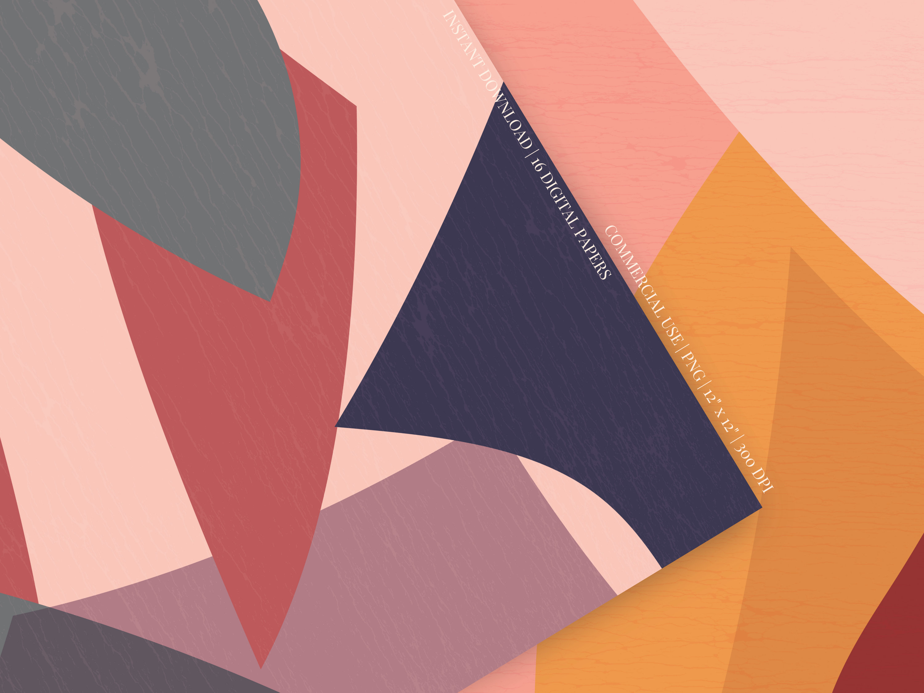 Colorful Modern Digital Paper Set, With Abstract Mid Century Modern ...