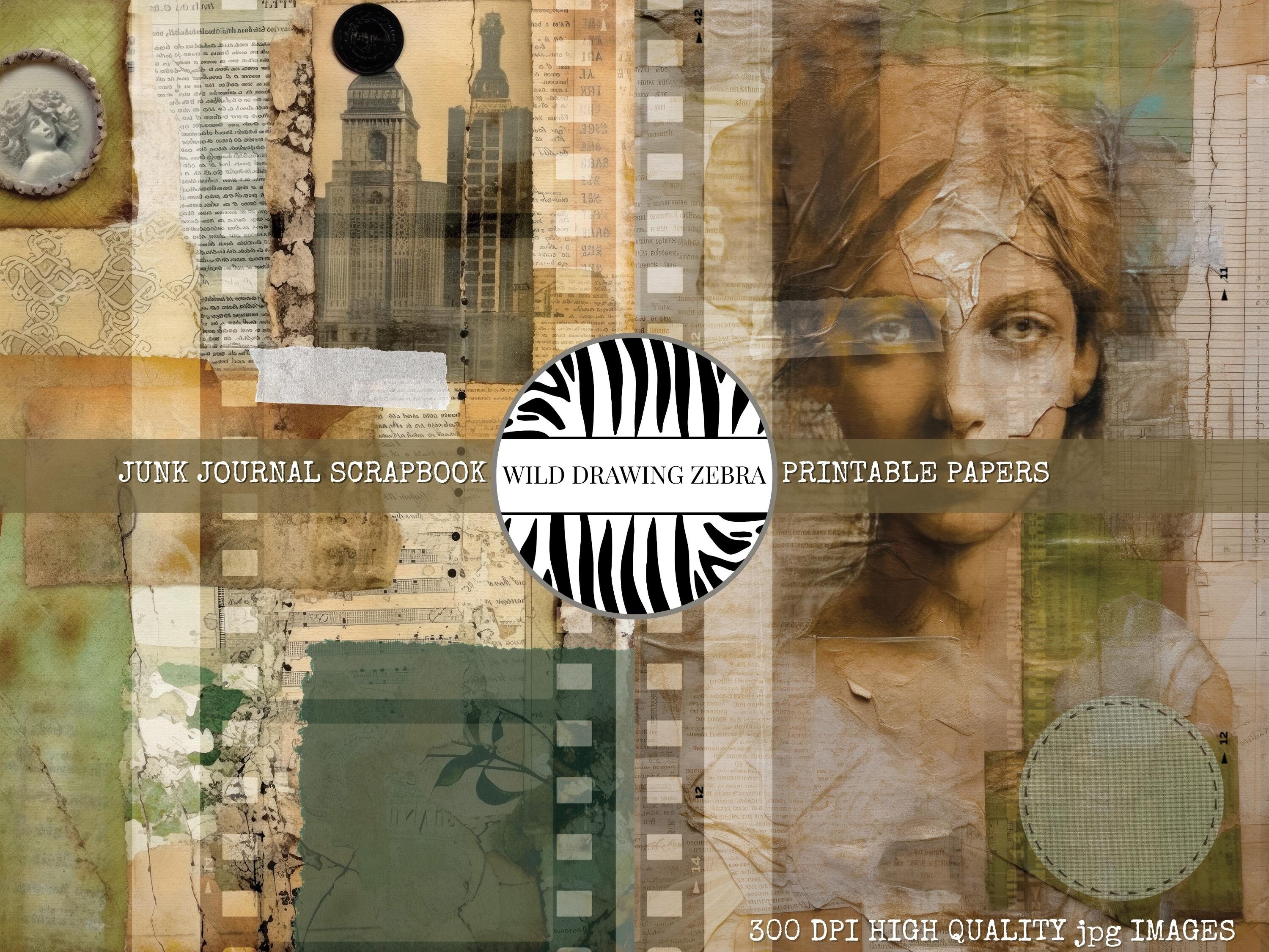Printable Half Papers for Junk Journals, Vintage-inspired Collage ...