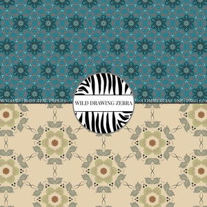 Abstract Batik Printable Digital Papers - With Baroque Damask Scrapbook ...