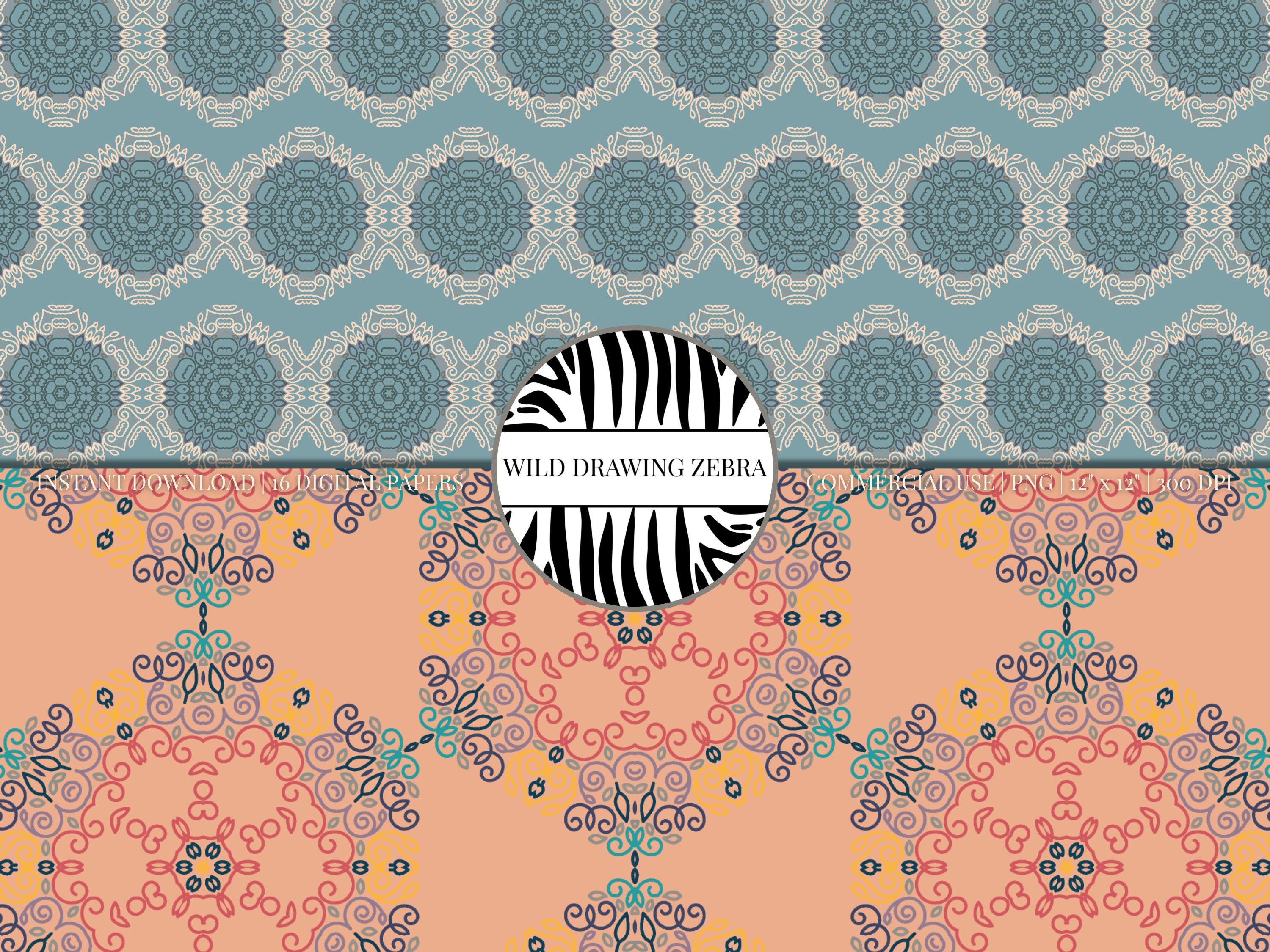 Delicate and Elegant Soho Digital Paper Pack - With Abstract Floral ...