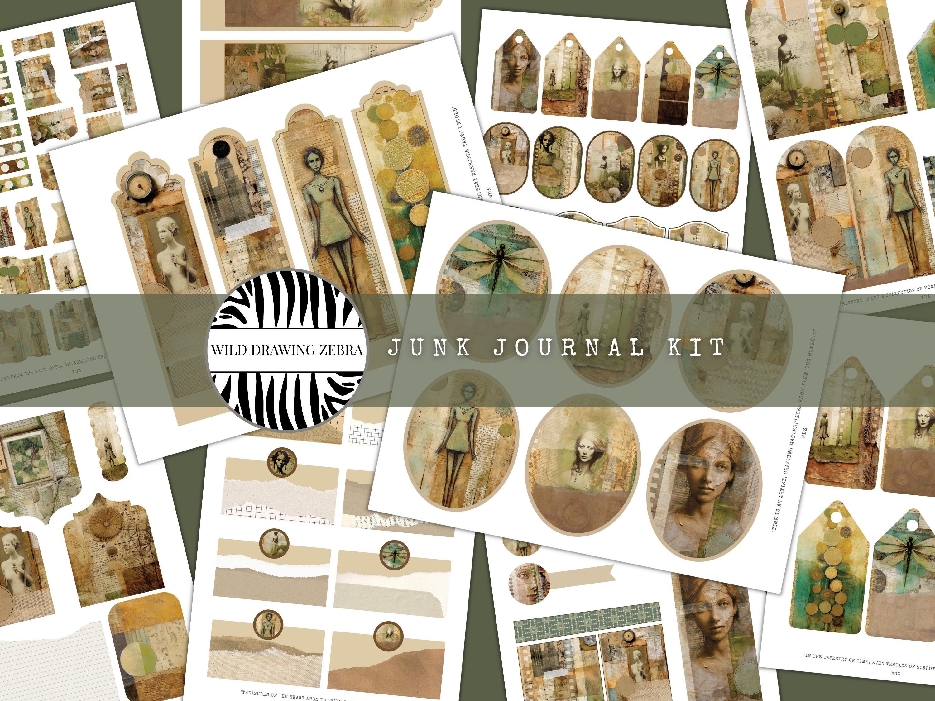 Printable Half Papers for Junk Journals, Vintage-inspired Collage ...