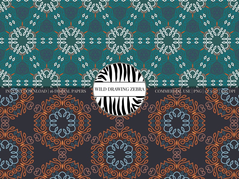 Oriental Digital Paper Pack - With Modern Vintage Scrapbook Paper ...