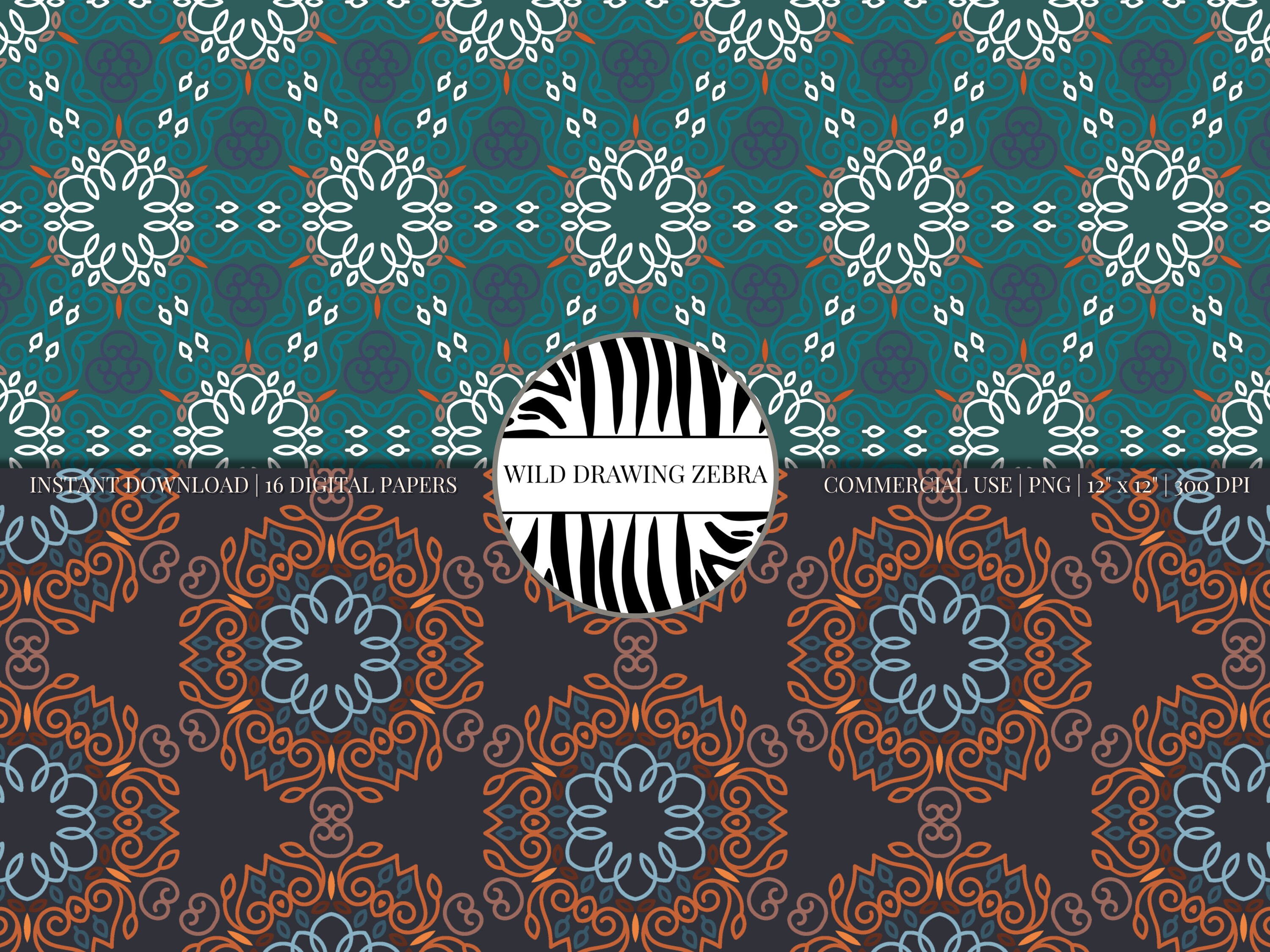 Oriental Digital Paper Pack - With Modern Vintage Scrapbook Paper ...