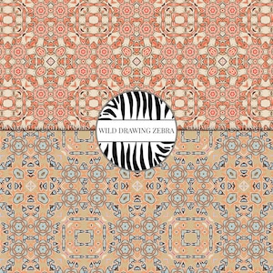 Modern Ethnic Printable Digital Paper Pack - With Abstract Floral ...