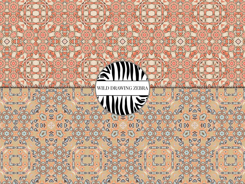 Modern Ethnic Printable Digital Paper Pack - With Abstract Floral ...