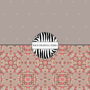 Modern Ethnic Printable Digital Paper Pack - With Abstract Floral ...