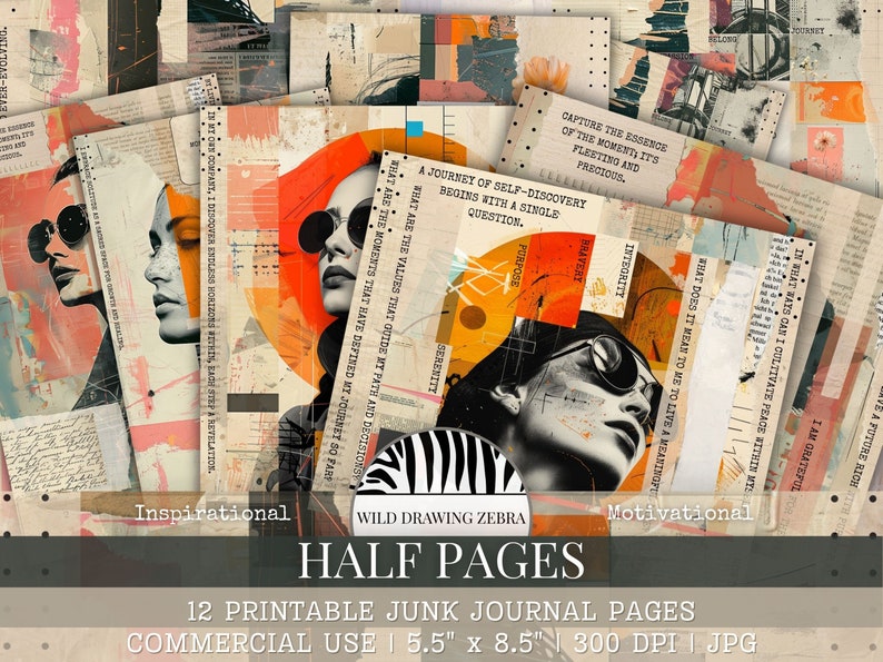 Mindful Journaling & Scrapbooking Digital Kit: Self-discovery Collage ...