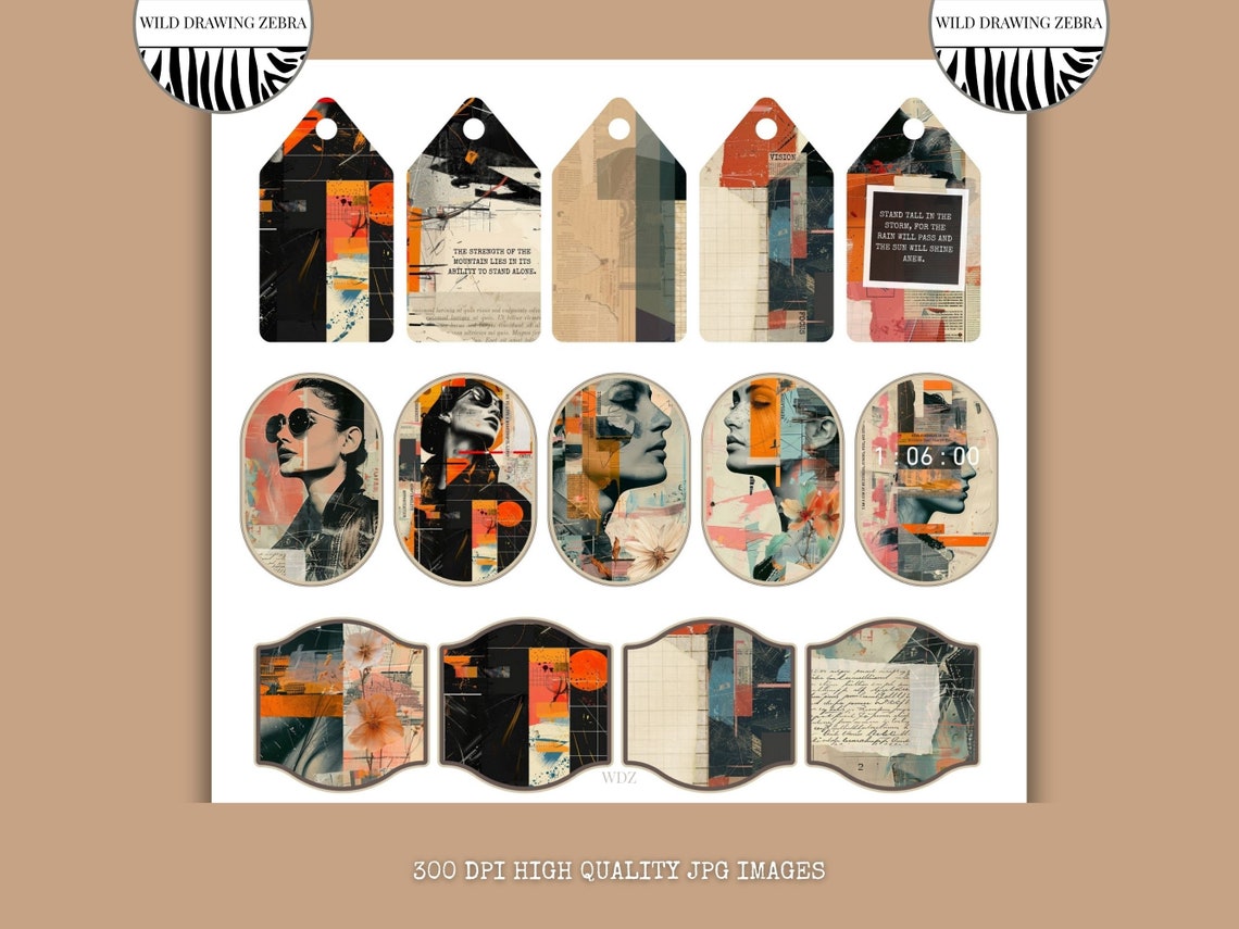Mindful Journaling & Scrapbooking Digital Kit: Self-discovery Collage ...