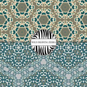 Geometric Arabesque Printable Paper Pack - With Ornamental ...