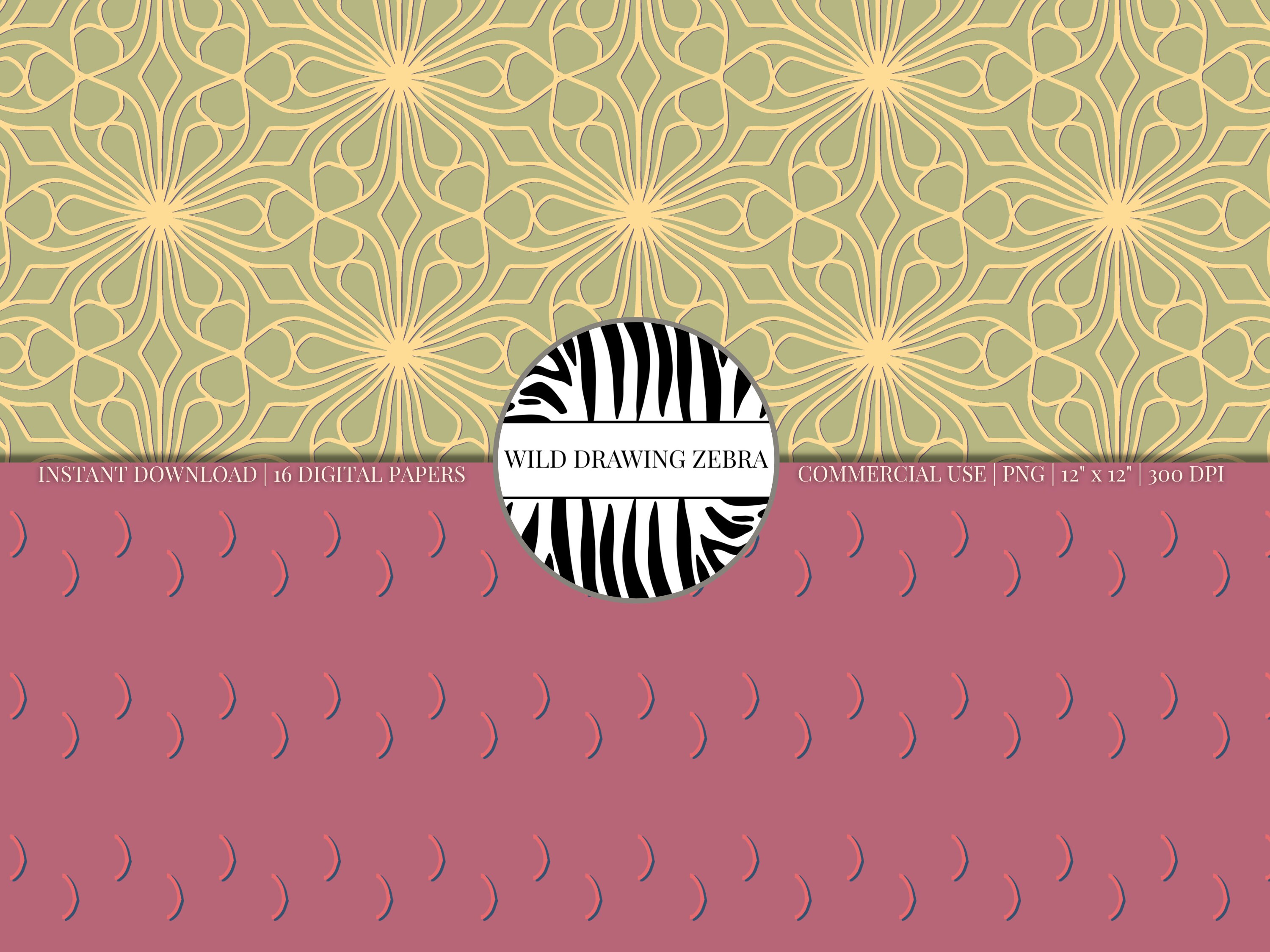 Abstract Printable Digital Papers - With Geometric Doodles Scrapbooking ...