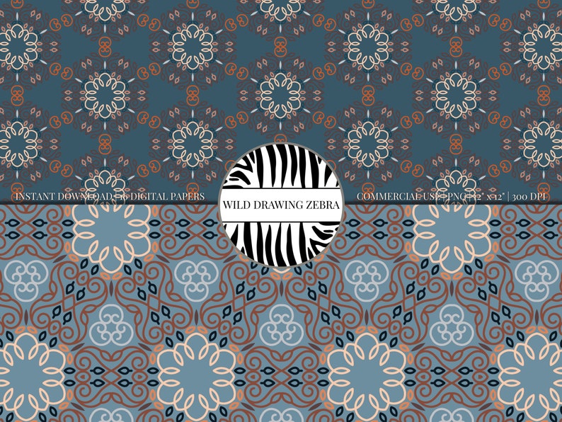 Oriental Digital Paper Pack - With Modern Vintage Scrapbook Paper ...