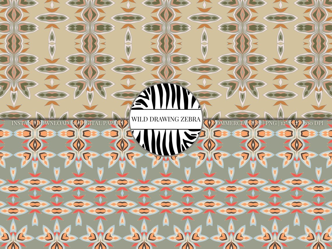 Decorative Printable Digital Paper Pack With Abstract Floral Scrapbook ...