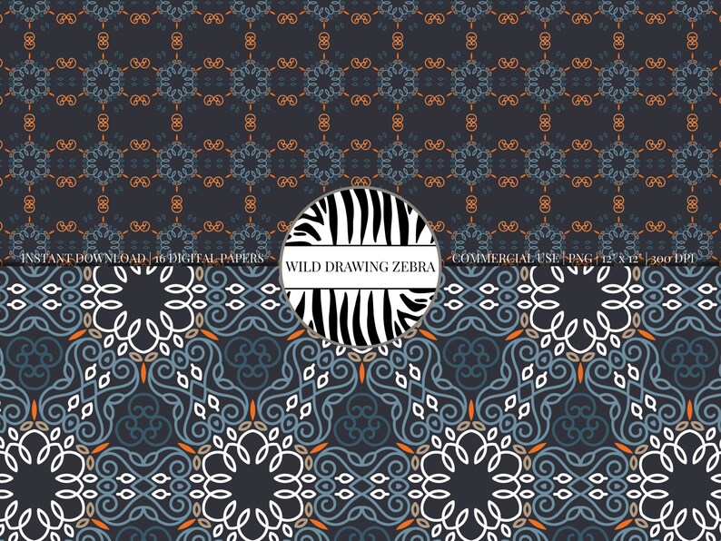 Oriental Digital Paper Pack - With Modern Vintage Scrapbook Paper ...