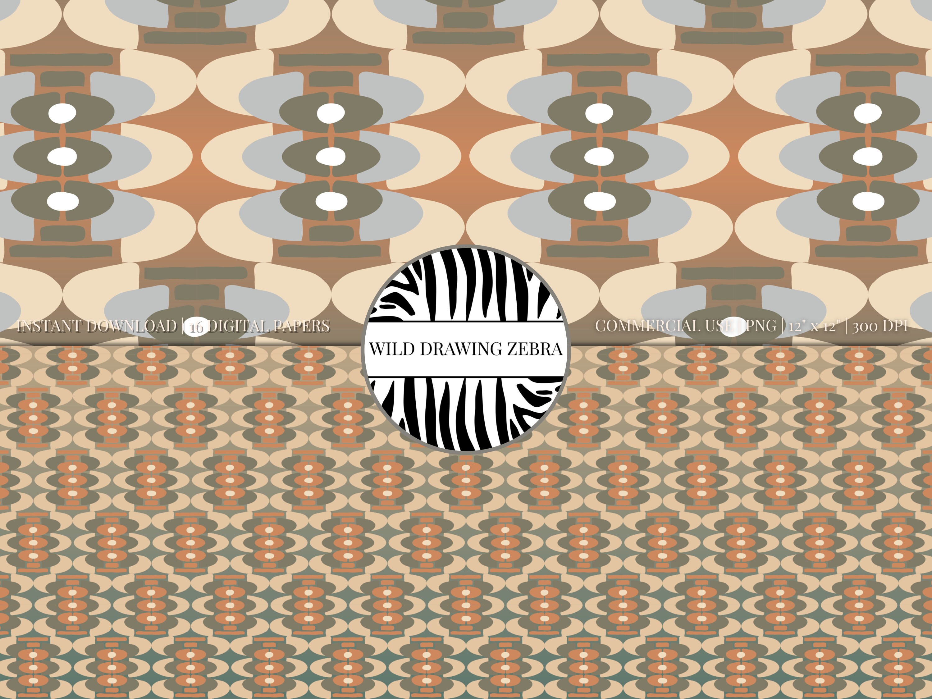 Art Deco Patterns & Abstract Ethnic Scrapbook Papers, Emerald Green ...