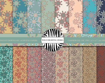 Modern Ethnic Printable Digital Paper Pack With Abstract | Etsy