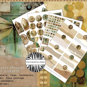 Printable Half Papers for Junk Journals, Vintage-inspired Collage ...