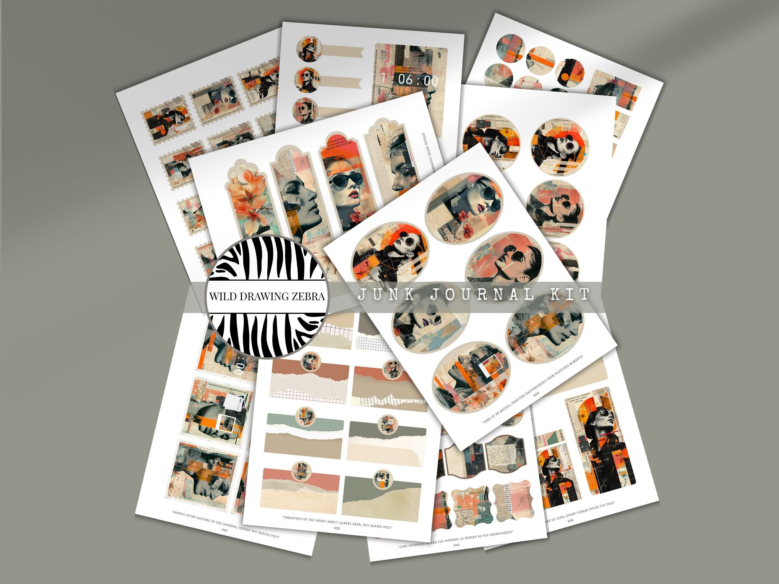 Mindful Journaling & Scrapbooking Digital Kit: Self-discovery Collage ...