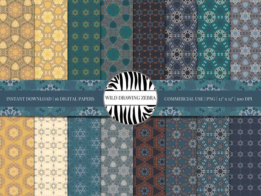 Oriental Digital Paper Pack - With Modern Vintage Scrapbook Paper ...