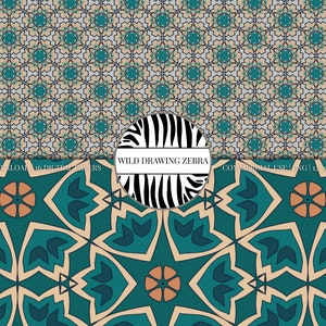 Geometric Arabesque Printable Paper Pack - With Ornamental ...