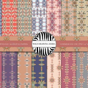 Decorative Printable Digital Paper Pack - With Abstract Floral ...