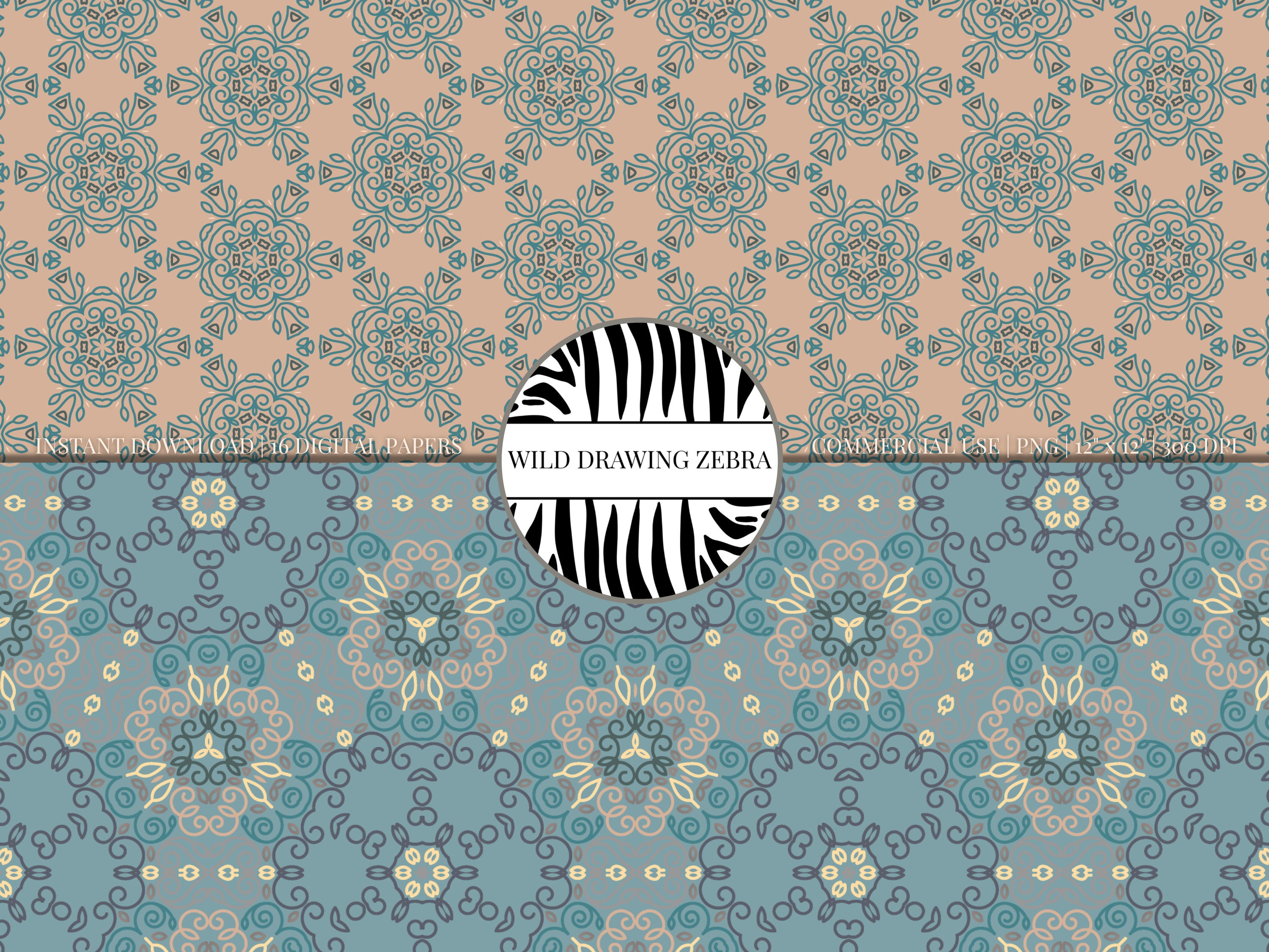 Delicate and Elegant Soho Digital Paper Pack - With Abstract Floral ...