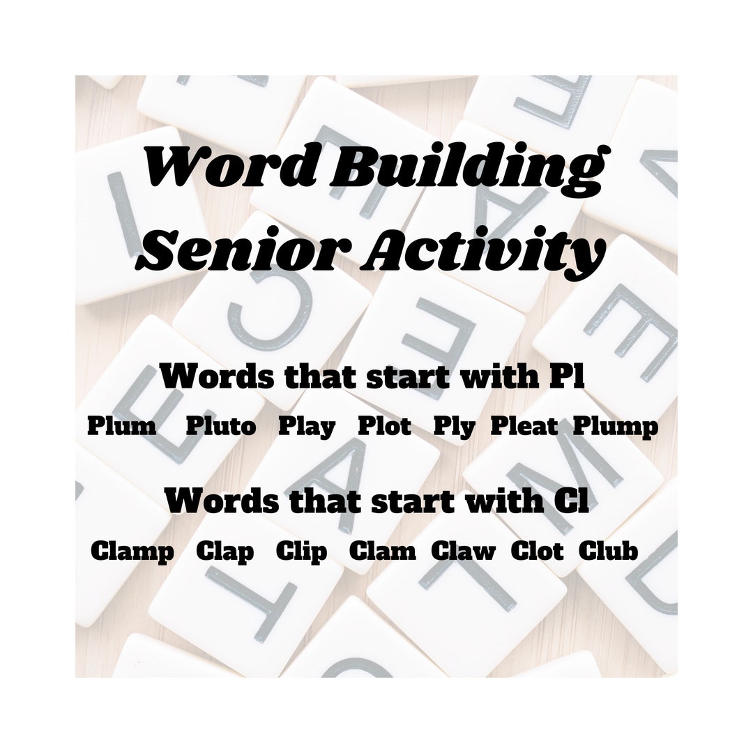 Senior Word Building Activity - Etsy