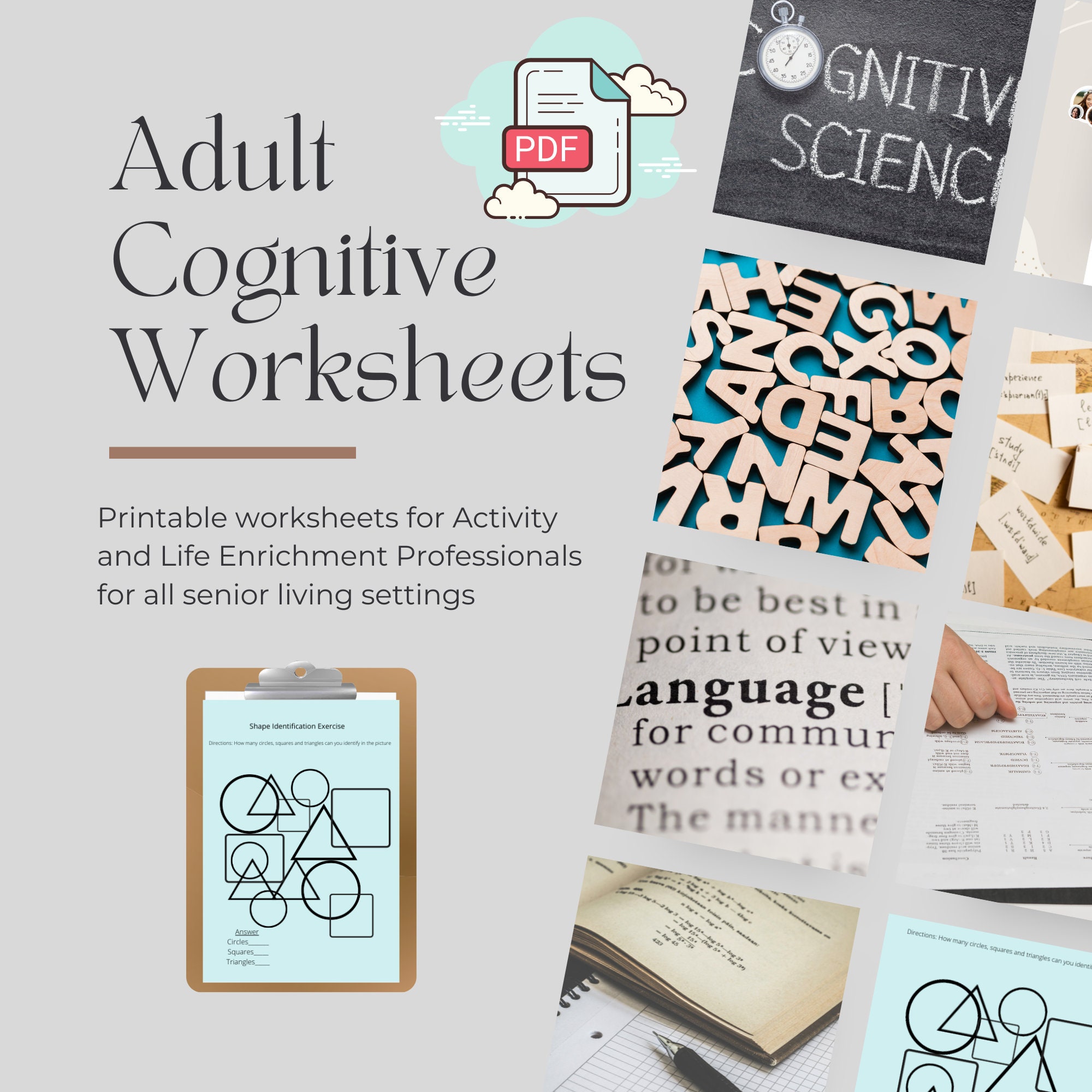 Cognitive Dementia Worksheet Visual Attention Printable PDF - Etsy