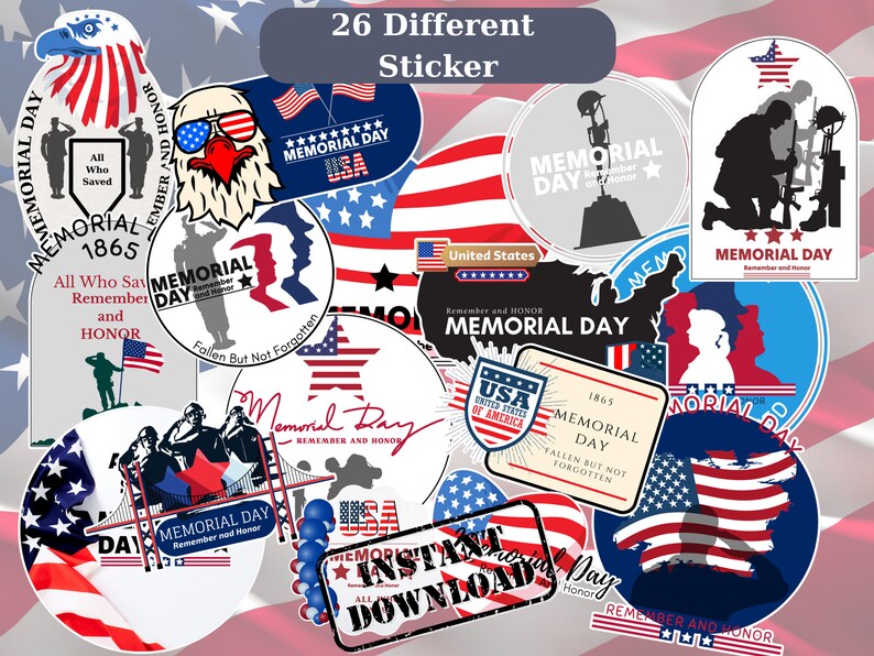 Memorial Day Svg | Patriotic Png Bundle | Printable Sticker | Soldier ...