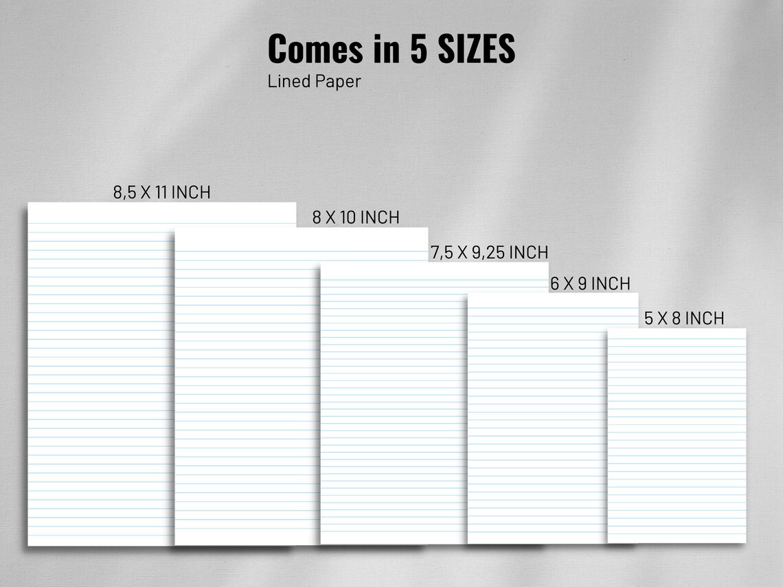 Printable Blank Lined Paper Pack, College Ruled Paper, Downloadable PDF ...