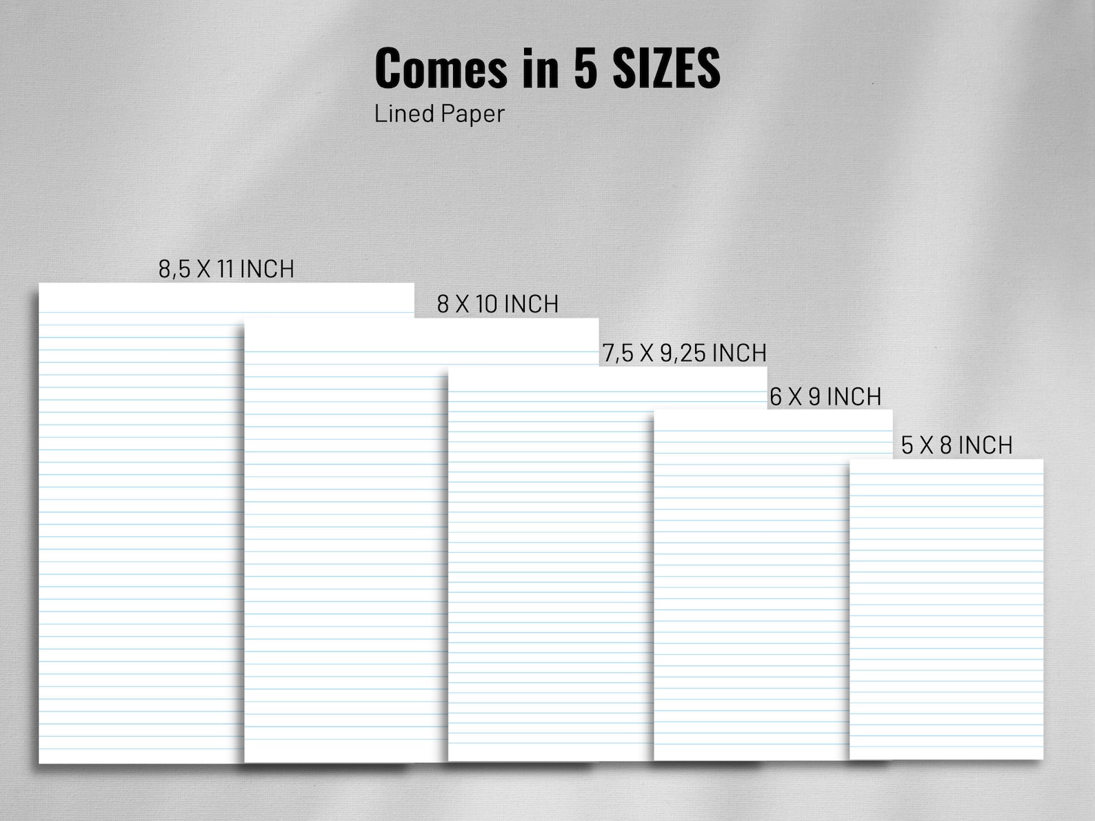 Printable Blank Lined Paper Pack, College Ruled Paper, Downloadable PDF ...