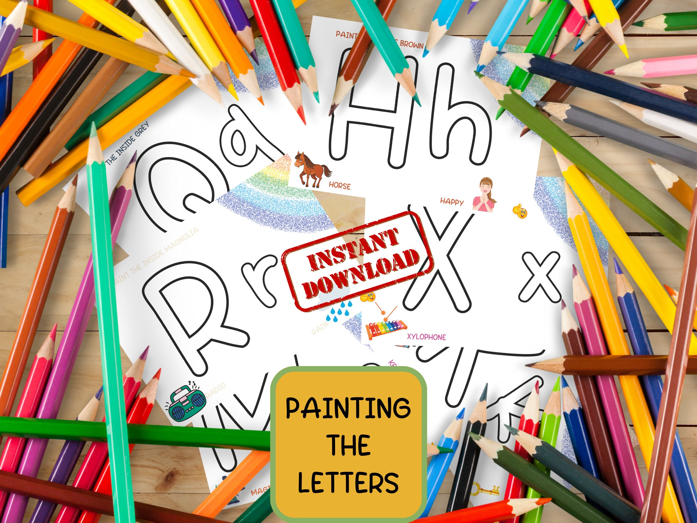 Paint the Letters According to Their Colors, Children's Coloring Book ...