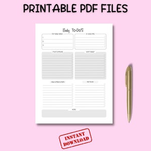 Fillable Daily To-dos Planner Productivity Notebook for Organizing Your ...