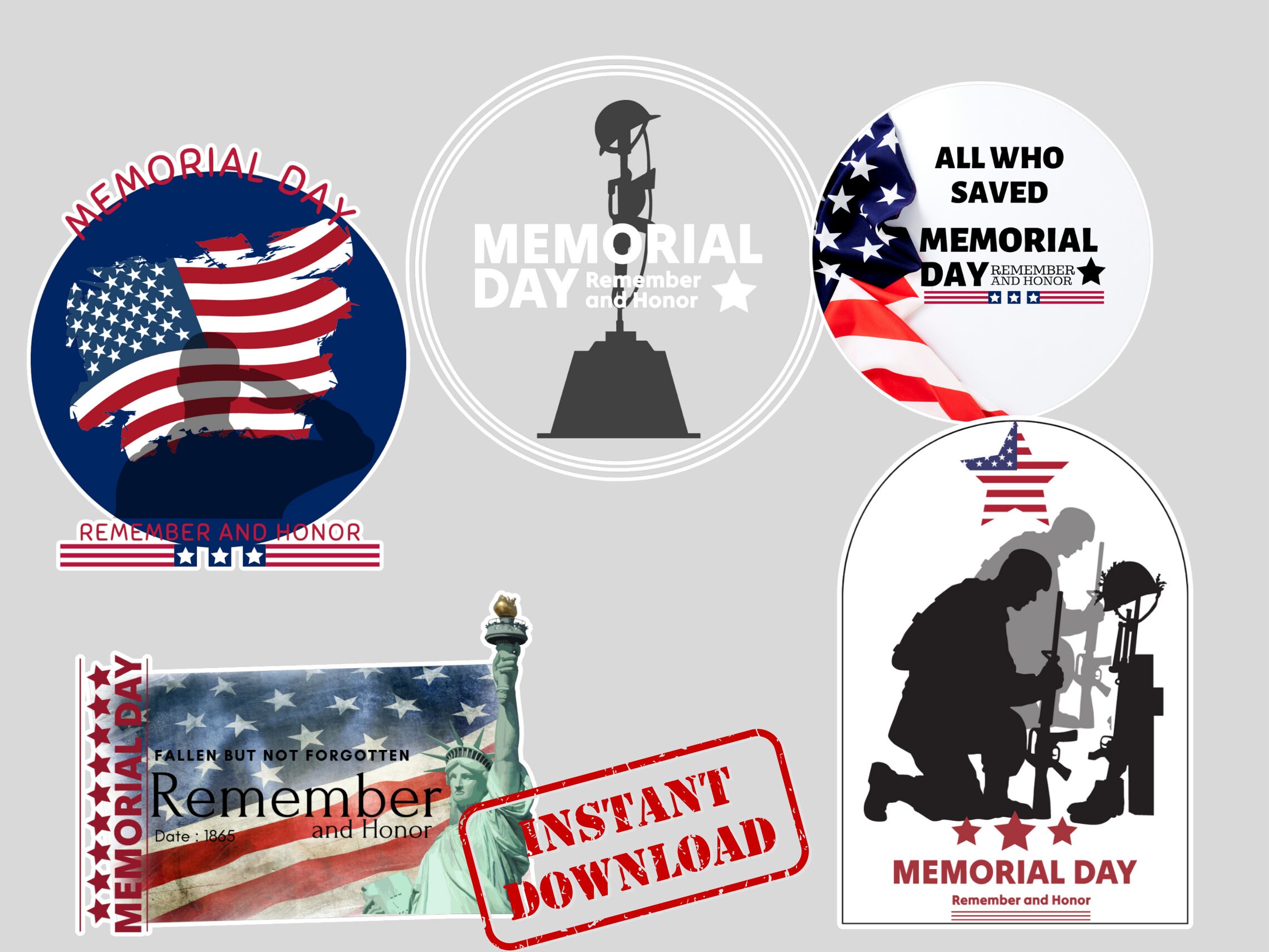 Memorial Day Svg Patriotic Png Bundle Printable Sticker Soldier Cut ...