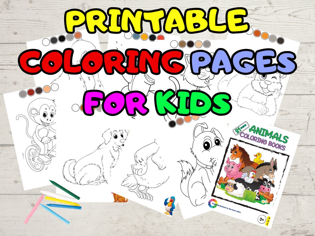 Kids' Animal Theme Coloring Book, Fun and Educational Printable ...